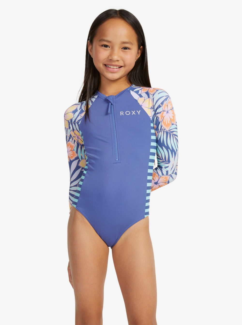 Roxy Girls 6-16 Funky Palm Long Sleeve One-Piece Rash Vest - Auski Australia